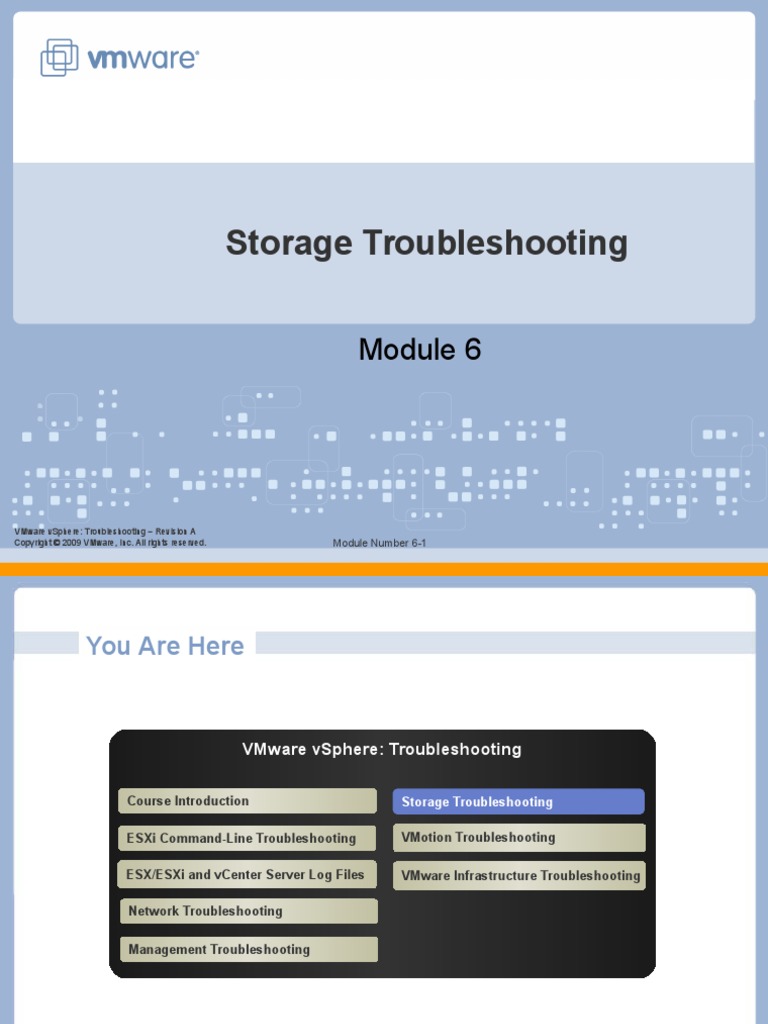 Storage Troubleshooting: Module Number 6-1 | PDF | Computer Architecture | Computer Data