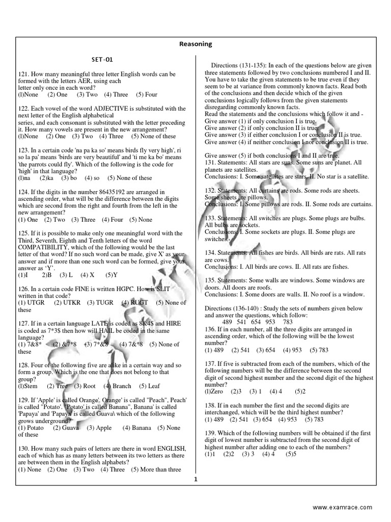 Reasoning Sample Paper 1 | PDF | Alphabet | English Language