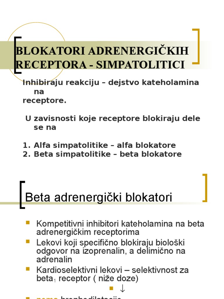 Beta Blokatori | PDF