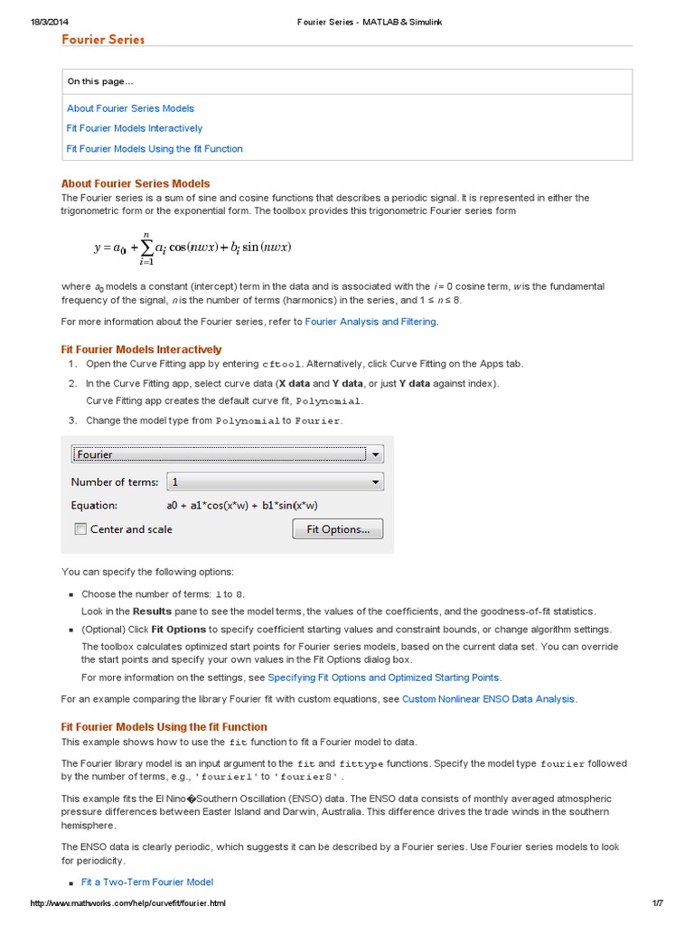Fourier Series - MATLAB & Simulink PDF | PDF | Fourier Series | Polynomial
