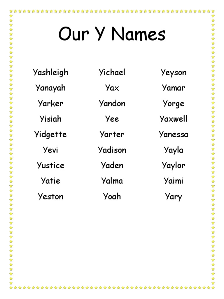 Our y Names | PDF