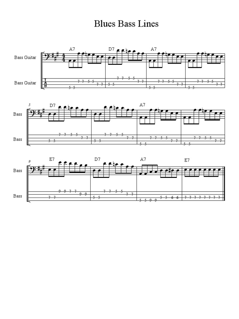 Blues Bass Line | PDF