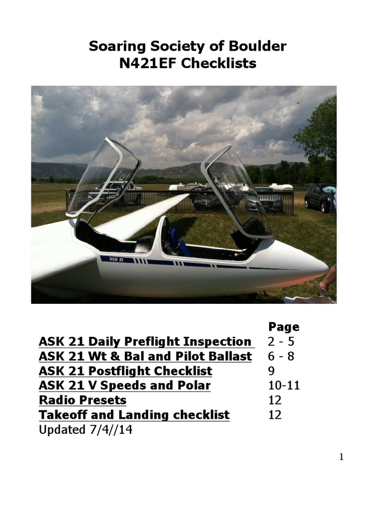 ASK 21 Preflight Manual | PDF | Empennage | Glider (Sailplane)