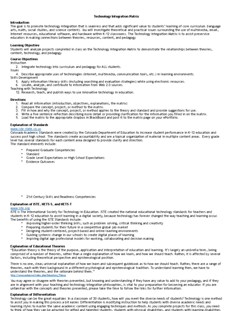 Matrix 3 | PDF | Teaching | Learning