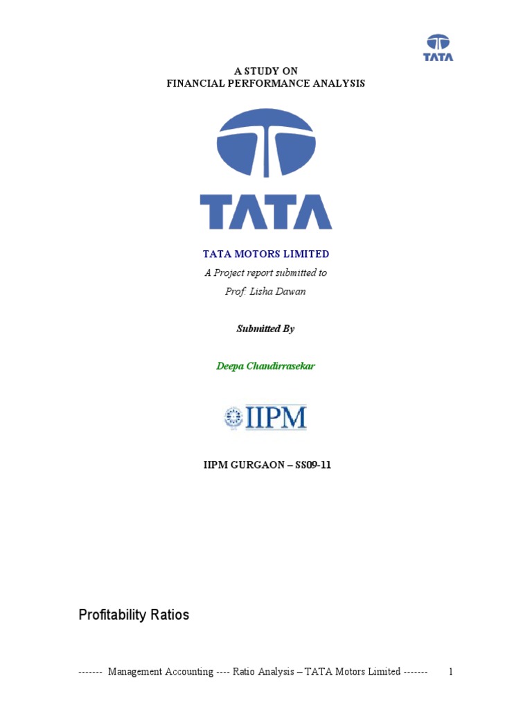 Tata Motors - Ratio Analysis | PDF | Dividend | Equity (Finance)