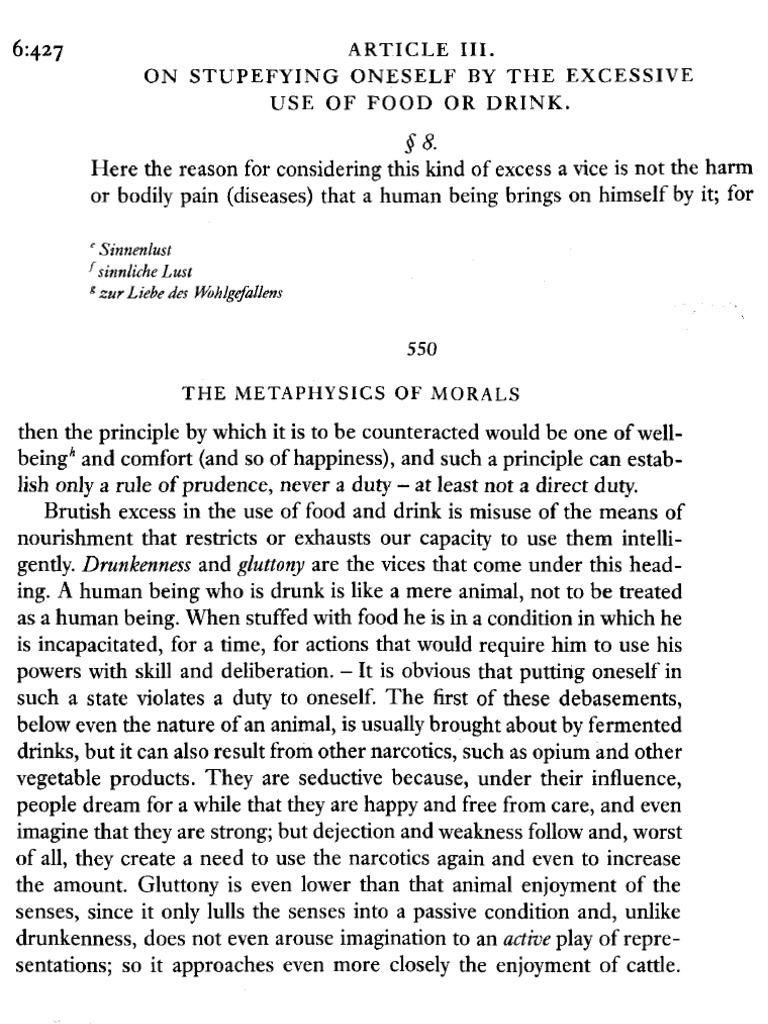 Kant On Opium, Bestiality, and Dantiness | PDF