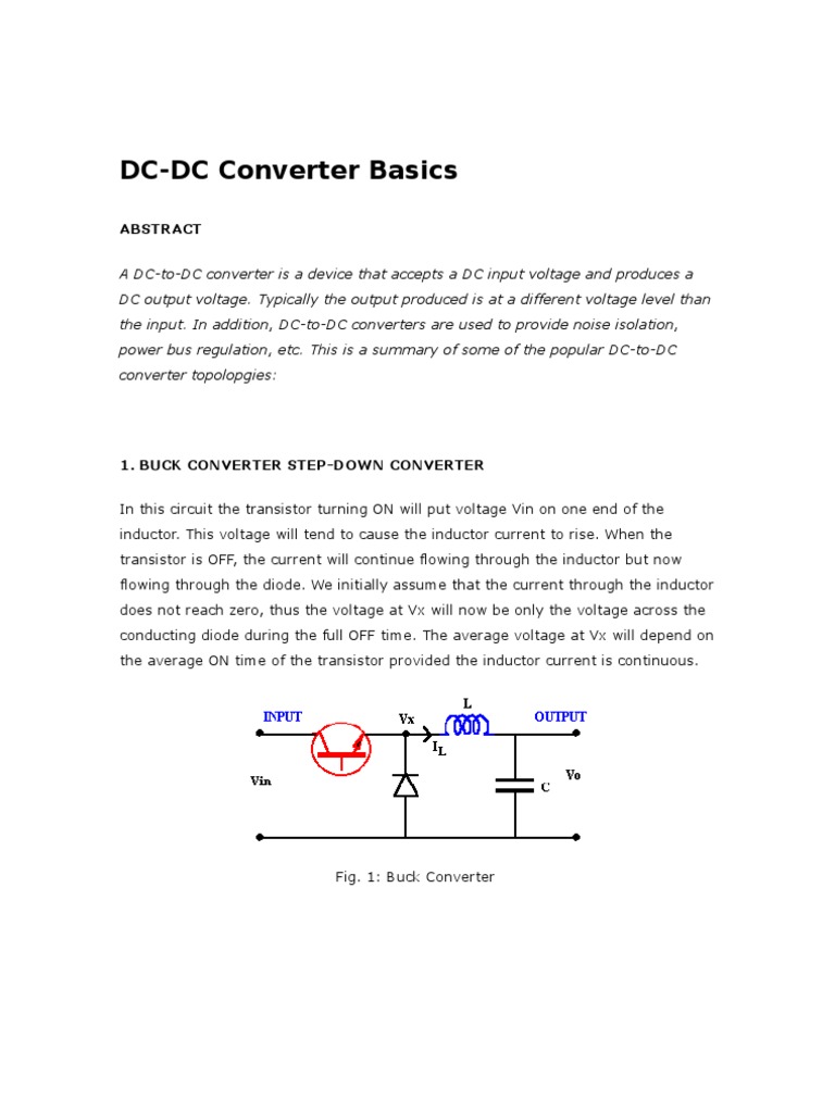 DC-DC Converter Basics | PDF | Computer Engineering | Electronic ...