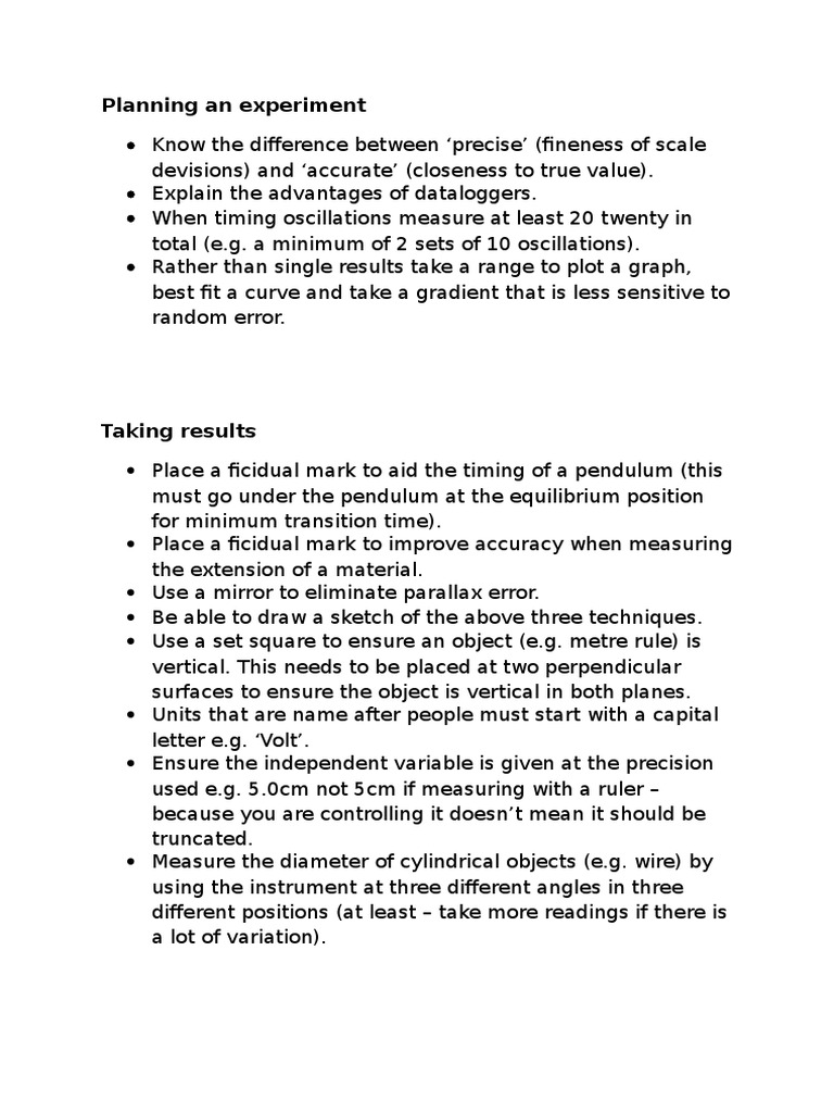 Advanced Level Physics Practical Techniques 2010 | PDF | Accuracy And ...