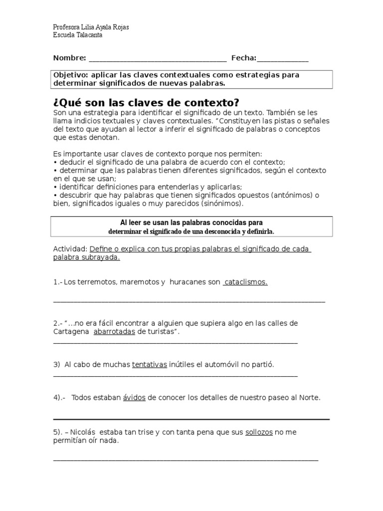 Guía de Claves Contextuales | PDF