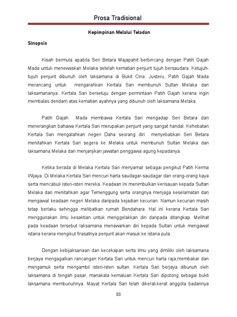 Prosa Tradisional - Doc Tingkatan 4 | PDF