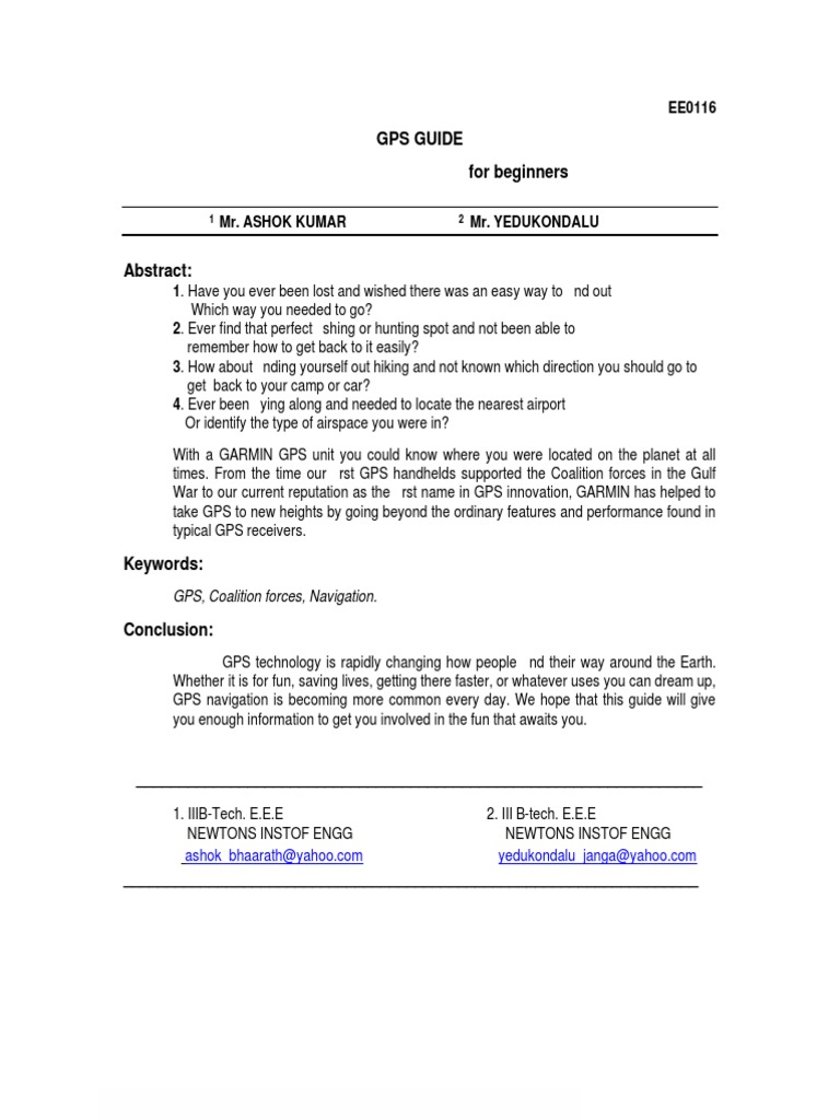 GPS GUIDE For Beginners | PDF | Global Positioning System | Satellite