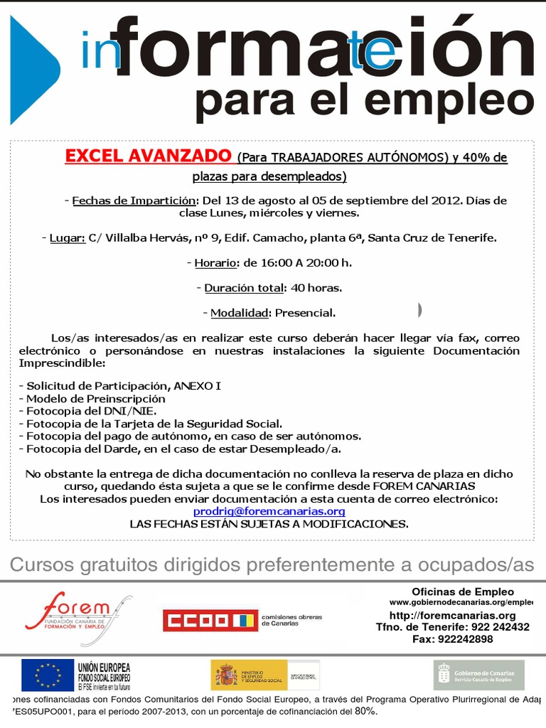 Cartel Publicidad Curso Excel Avanzado | PDF