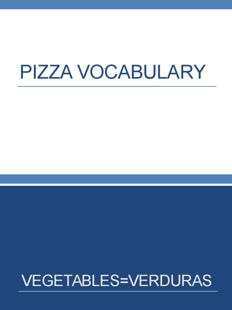 Pizza Vocabulary | PDF