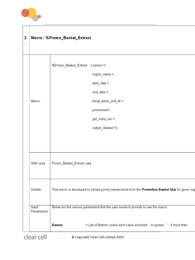 2 - Macro: %promo - Basket - Extract | PDF | Parameter (Computer Programming) | Computer Programming