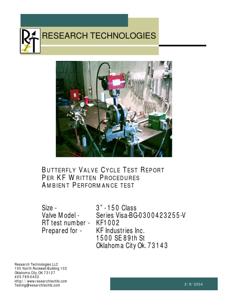 Butterfly Valve Cycle Test Results | PDF | Valve | Hydraulic Engineering