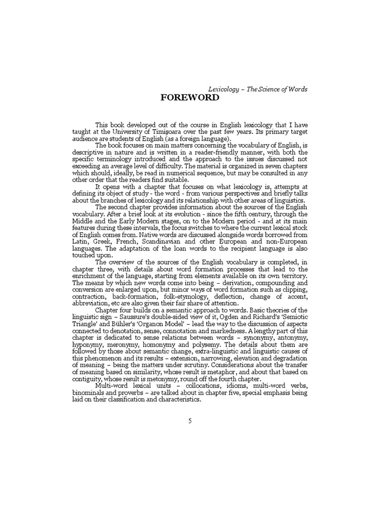 Curs Punga | PDF | Lexicology | English Language