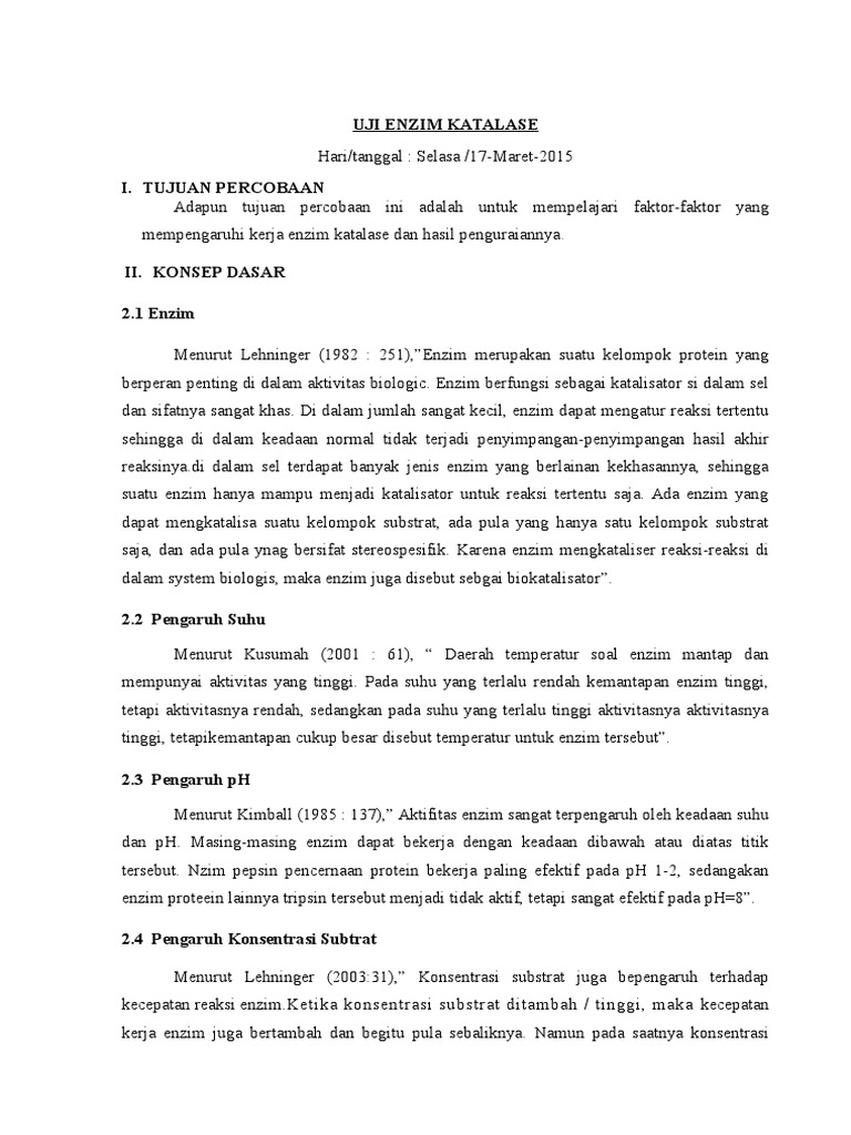 Uji Enzim Katalase | PDF