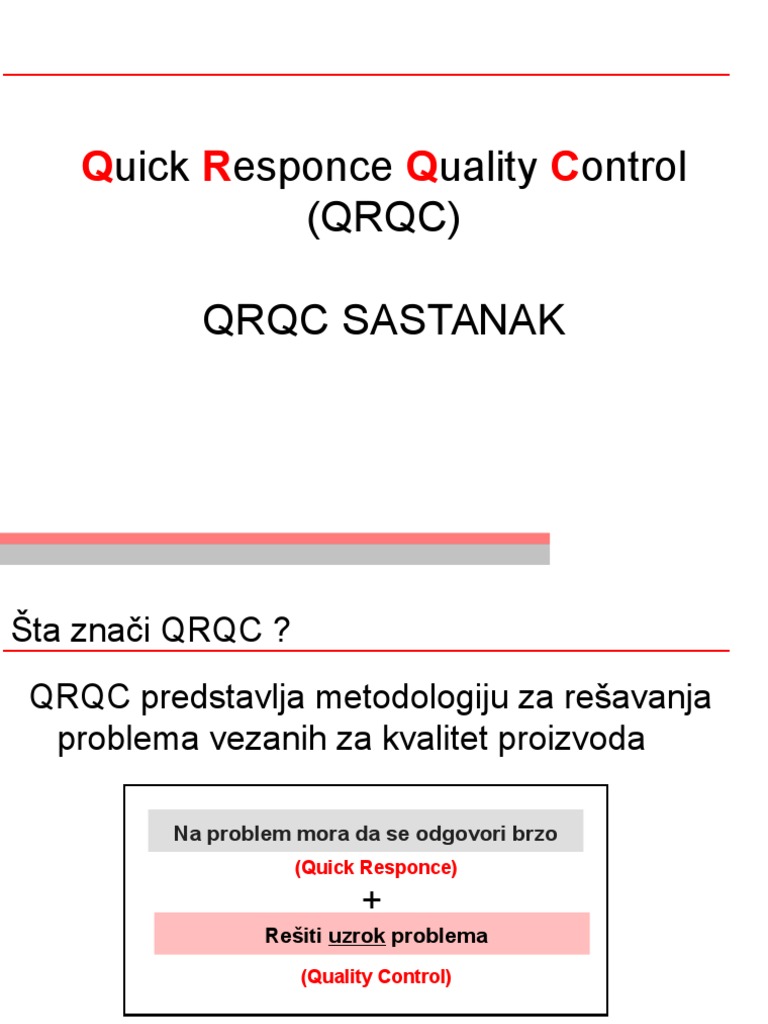 QRQC Metodologija | PDF