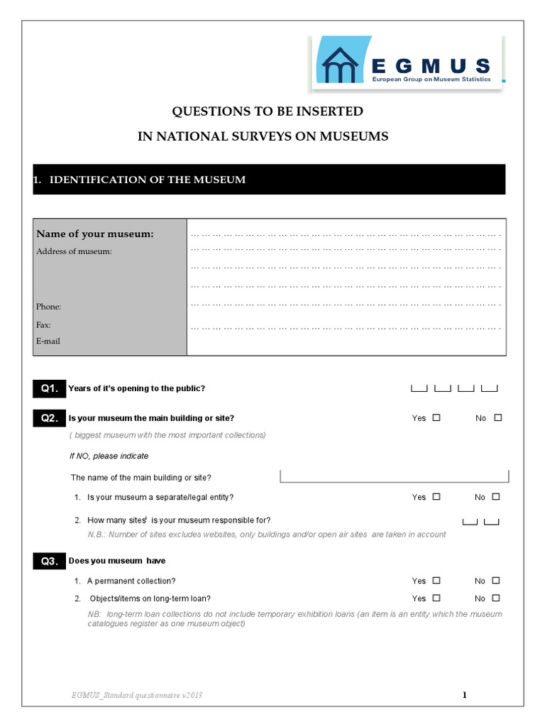 Museum Survey Questions Guide | PDF | Euro | Museum
