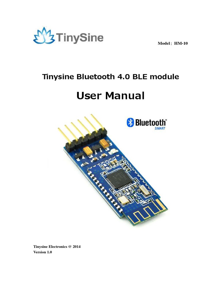 A Comprehensive User Manual for the Tinysine Bluetooth 4.0 BLE Module | PDF | Bluetooth ...