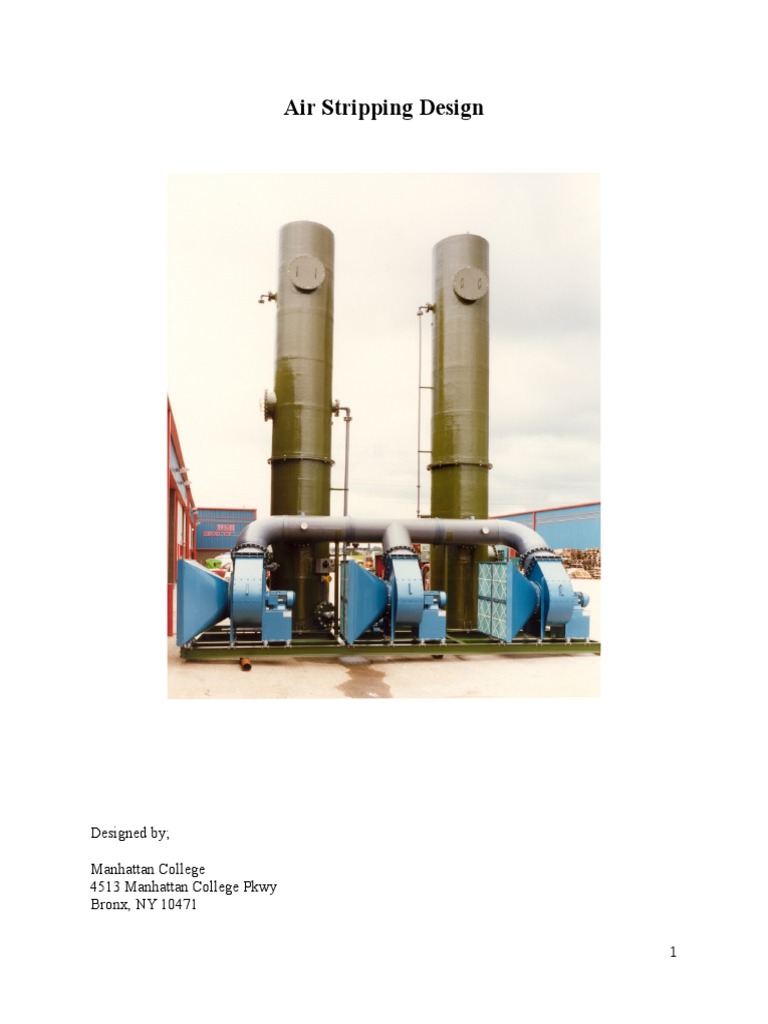 Air Stripping Design Report | PDF | Volatile Organic Compound | Pump