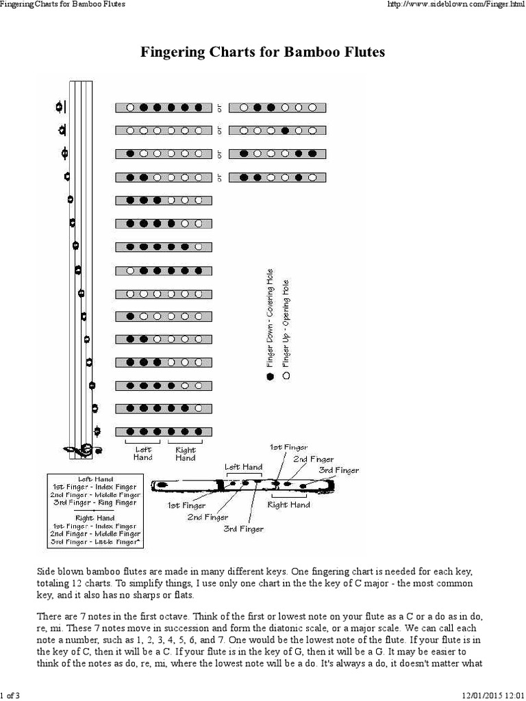 Bansuri Flute Finger Chart