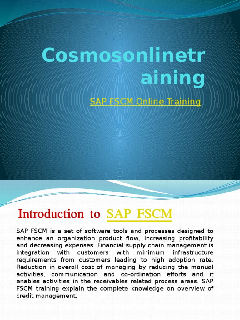 SAP FSCM Online Training | PDF | Business Process | Educational Technology