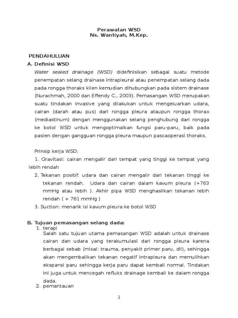 Perawatan WSD | PDF | Sains & Matematika