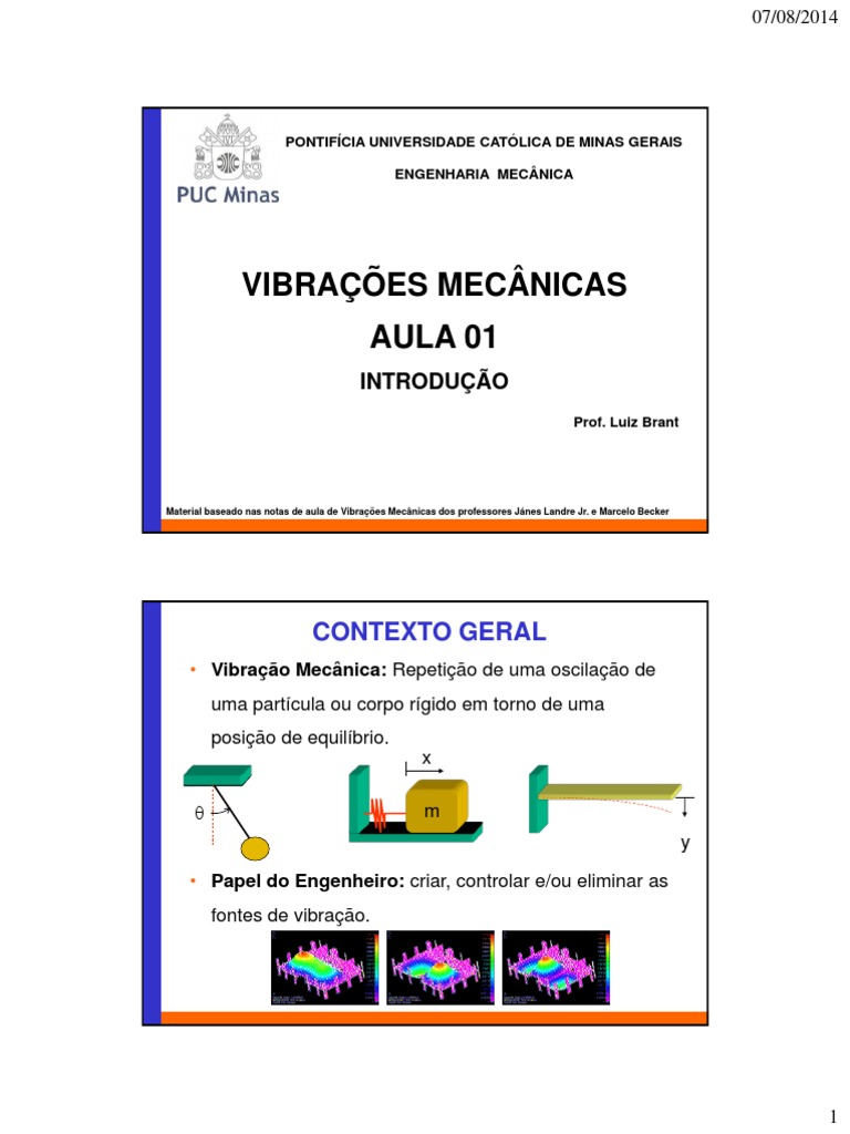 Aula 01 Introdução Às Vibrações | PDF | Física | Movimento (Física) Aula 01 Introdução Às Vibrações | PDF | Física | Movimento (Física)