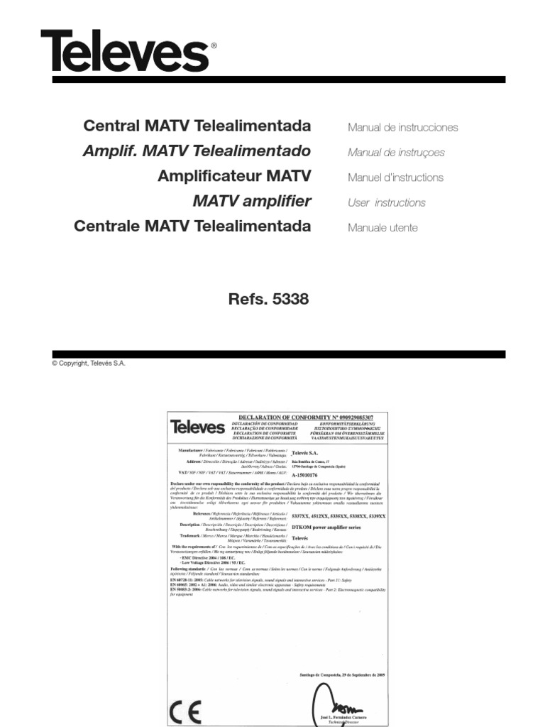 Amplificador Televes | PDF | Decibel | Ingeniería en telecomunicaciones