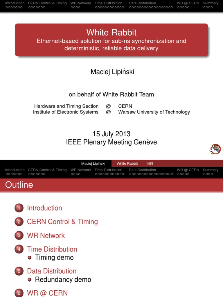 White Rabbit Tutorial IEEE | PDF | Electronics | Network Protocols