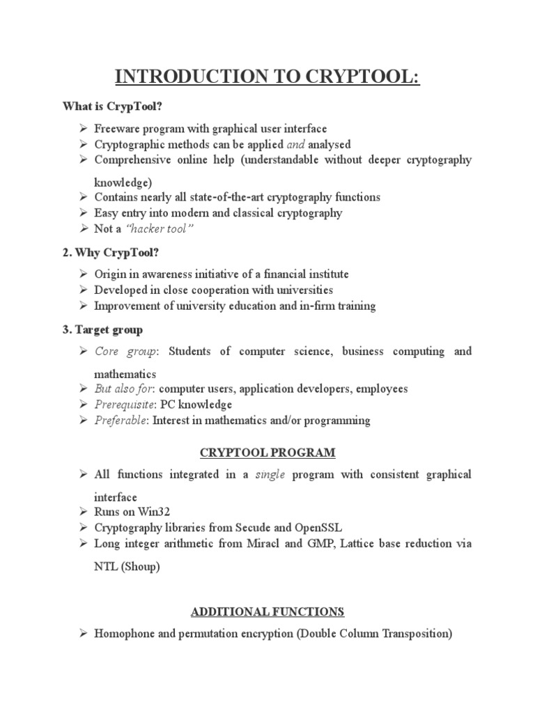 Crypto Tool | PDF | Key (Cryptography) | Cryptography