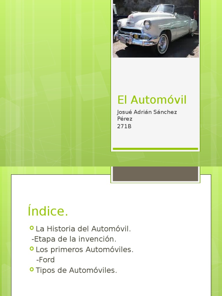 Historia y Tipos de Automóviles | PDF | Vehículo de motor | Industria ...