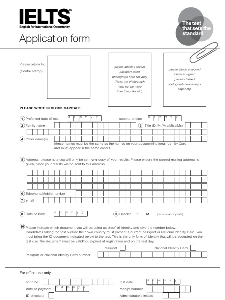 Itels Application Form | International English Language Testing System ...