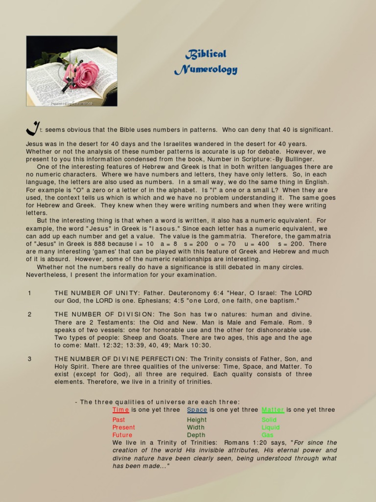 Biblical Numerology | Trinity | Jesus
