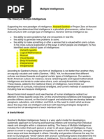 Multiple Intelligences Pie Chart | PDF | Reason | Cognitive Science