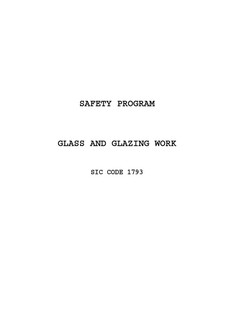 Glass & Glazing Work | PDF | Occupational Safety And Health | Safety