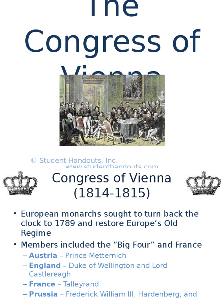 Congress of Vienna | PDF | International Relations | Europe Travel