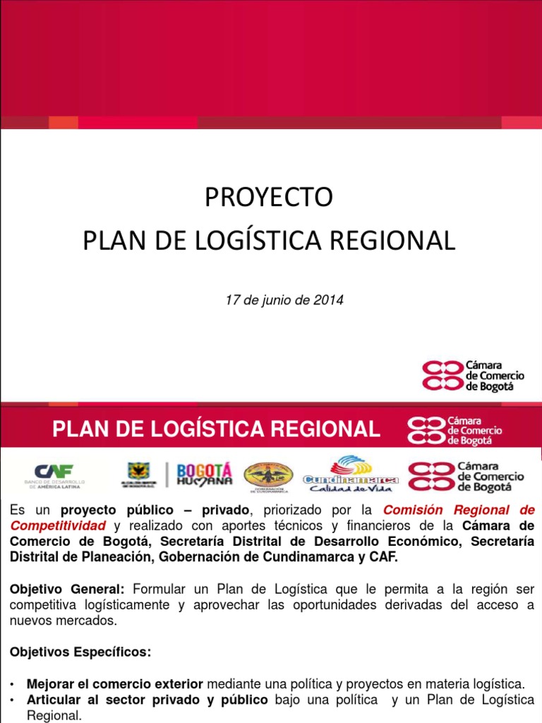 Plan de Logística Regional 2014 | PDF | Logística | Bogotá