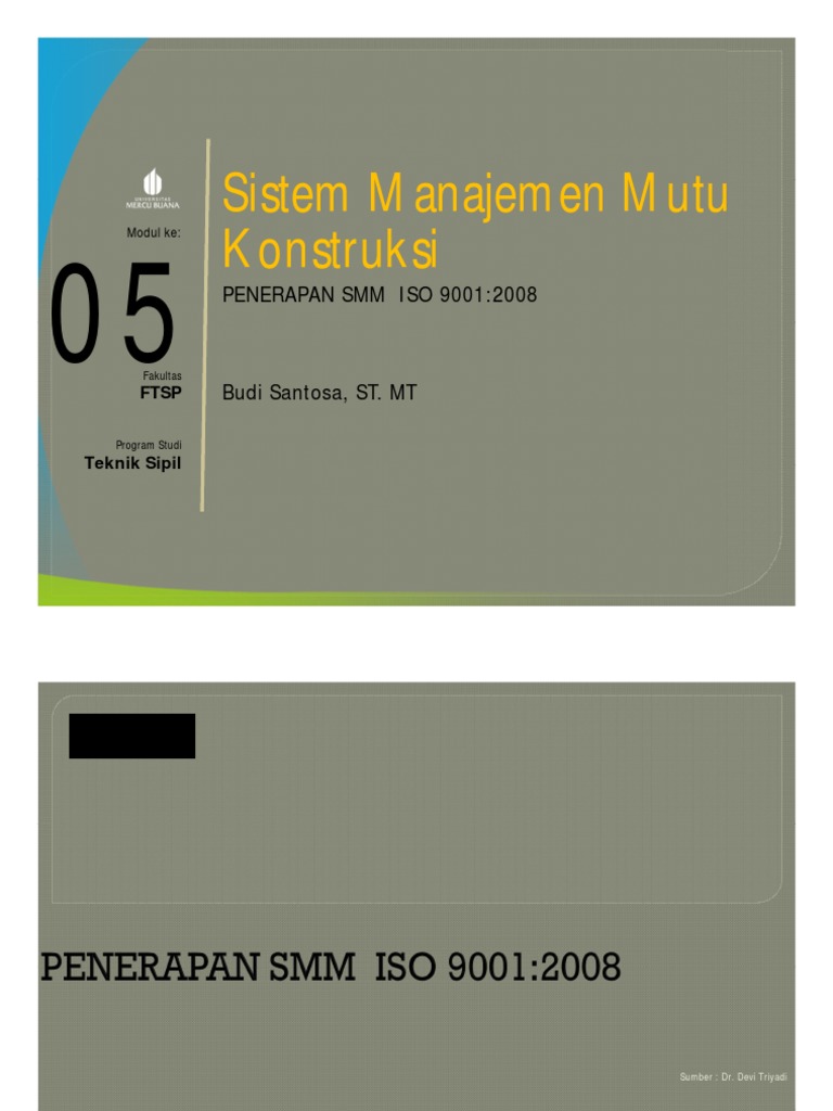 Sistem Manajemen Mutu Konstruksi | PDF
