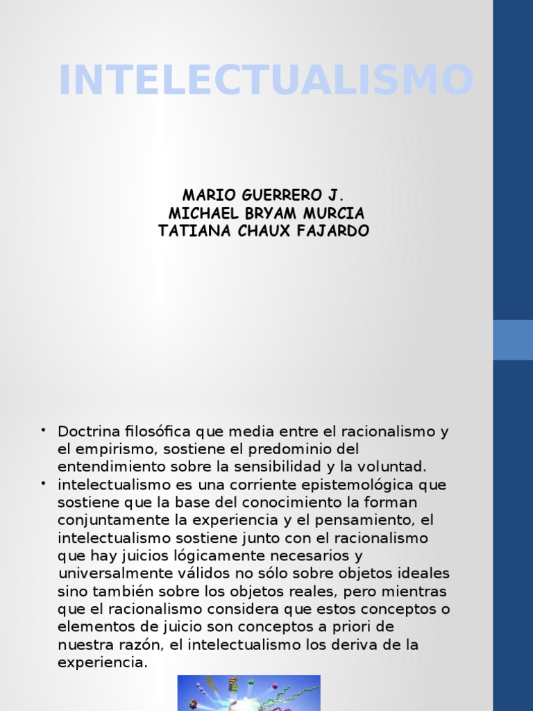 Intelectualismo: Razón y Experiencia | PDF | Aristóteles | Comprensión