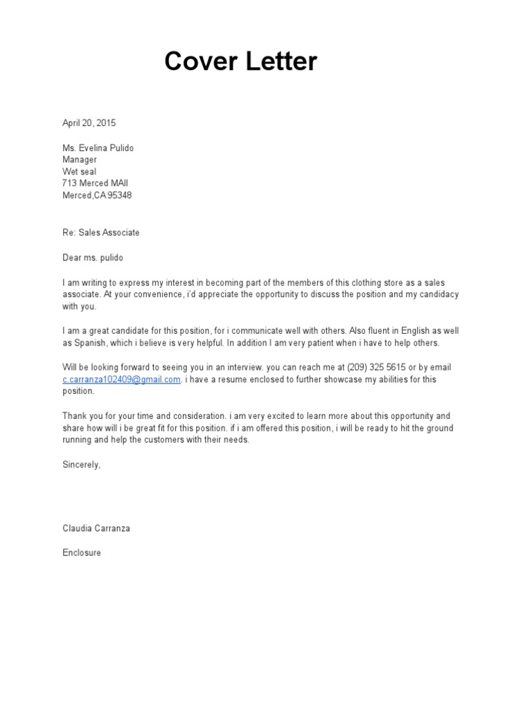 Coverletter | PDF | Career & Growth | Self-Improvement