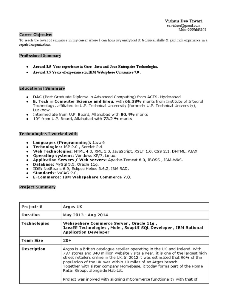 Resume PDF | PDF | Java Server Pages | Java Servlet