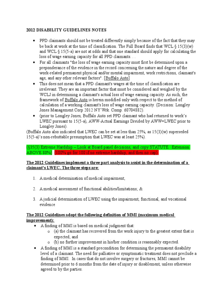 2012 Disability Guidelines | PDF | Disability | Evaluation