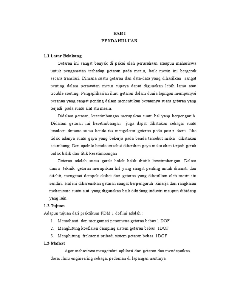 Getaran 1 Dof | PDF | Sains & Matematika