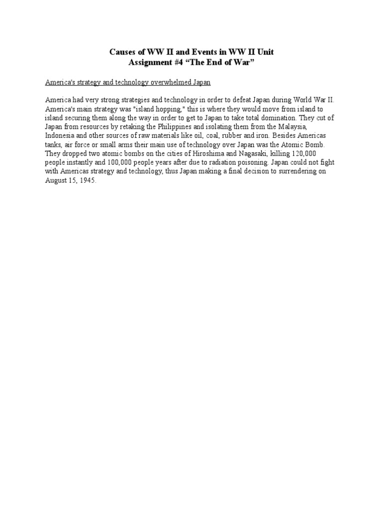 Causes of WW II and Events in WW II Unit - Unit 5 | PDF