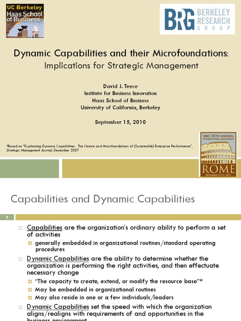 Teece Dynamic Capabilities Routinesversusentrepreneurialactionppt 131120000737 Phpapp02 | PDF ...