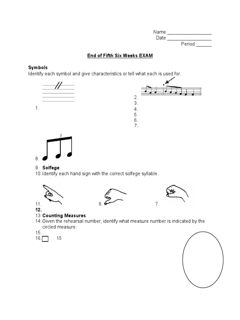 Seventh Grade Choir Unit Exam | PDF | Teaching Methods & Materials