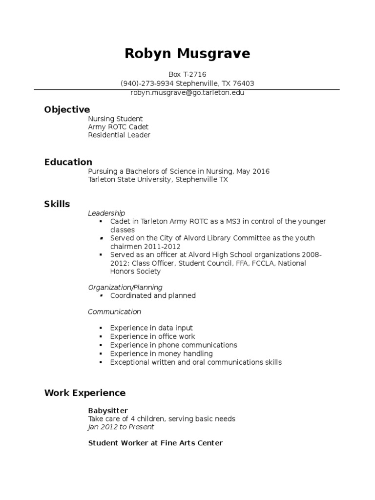 Robyn Musgrave: Objective | PDF | Career & Growth | Language Arts ...