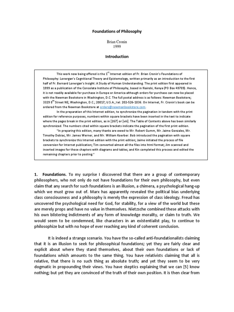 Foundations of Philosophy Explained | PDF | Epistemology | Common Sense